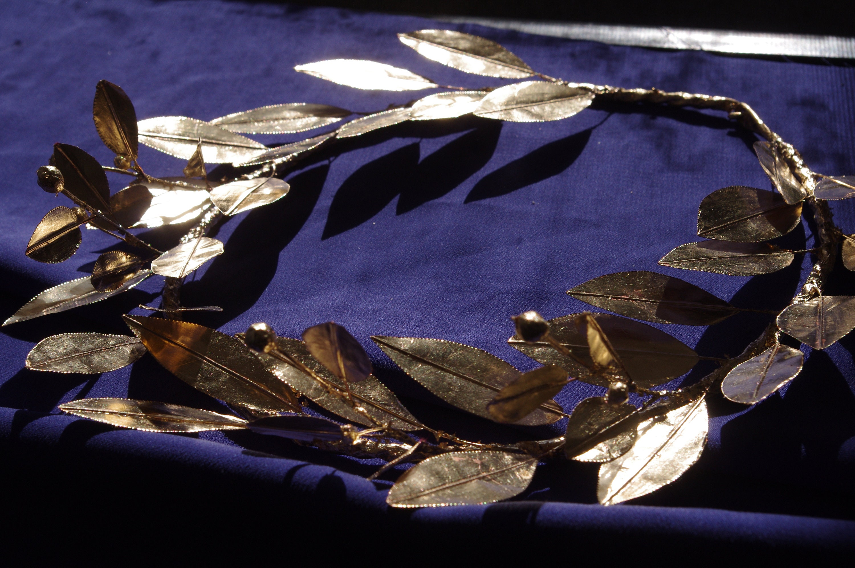 Golden Laurel Wreath Crown With Fruit Berries Ancient Greek Style Bay ...