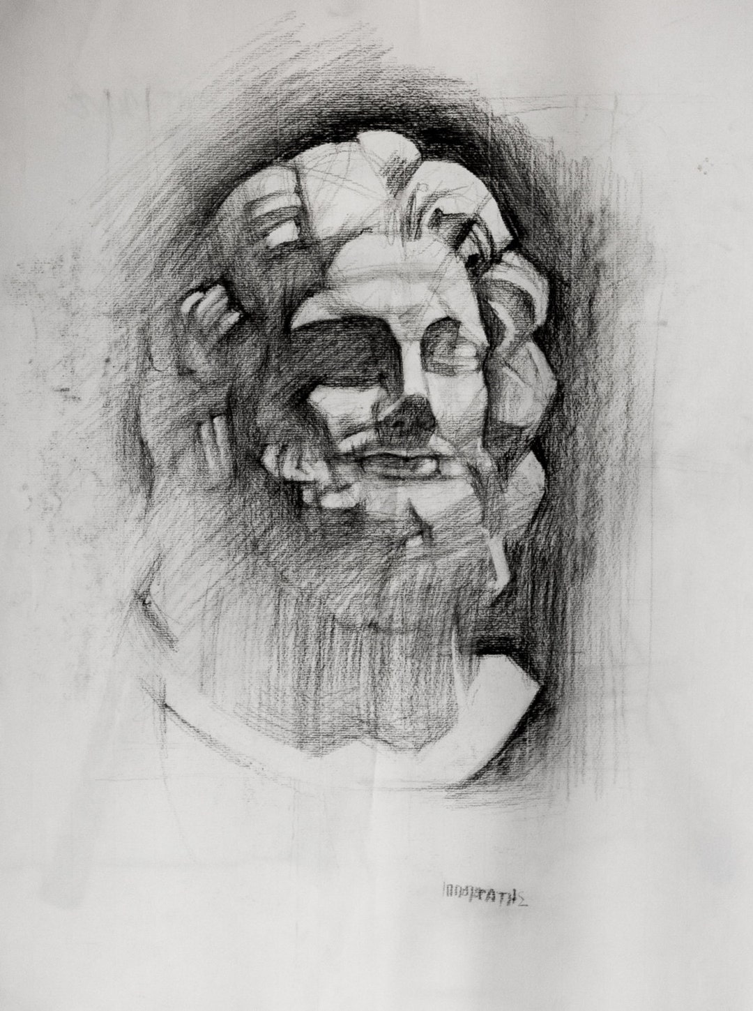 Asclepius Charcoal Sketch Study Drawing on Paper Black and White - Etsy