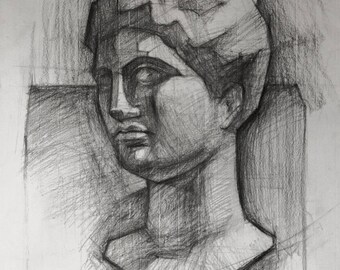 Hygieia Head Pencil Sketch Study Original Drawing on Paper | Etsy