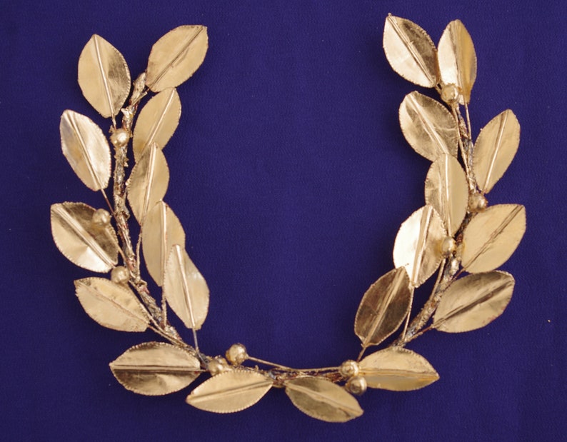 Golden Laurel Wreath Crown With Fruit Berries Ancient Greek Style Bay ...