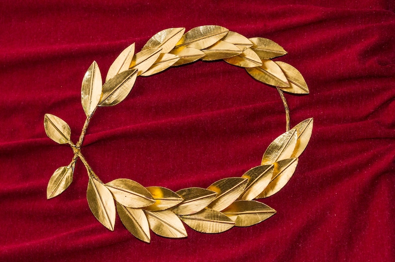 Golden Laurel Wreath Crown Ancient Greek Style Bay Leaves Leaf Crown ...