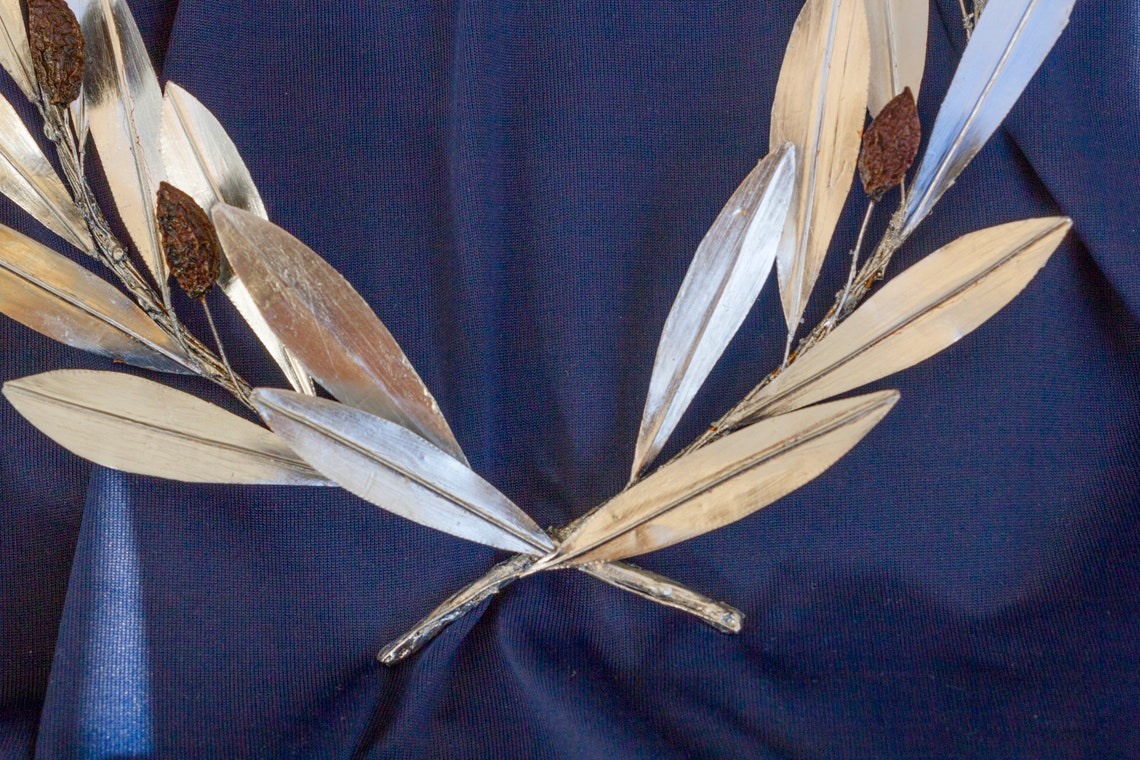 Silver Crown Olive Wreath Ancient Greek Roman Headpiece Olive Leaves ...