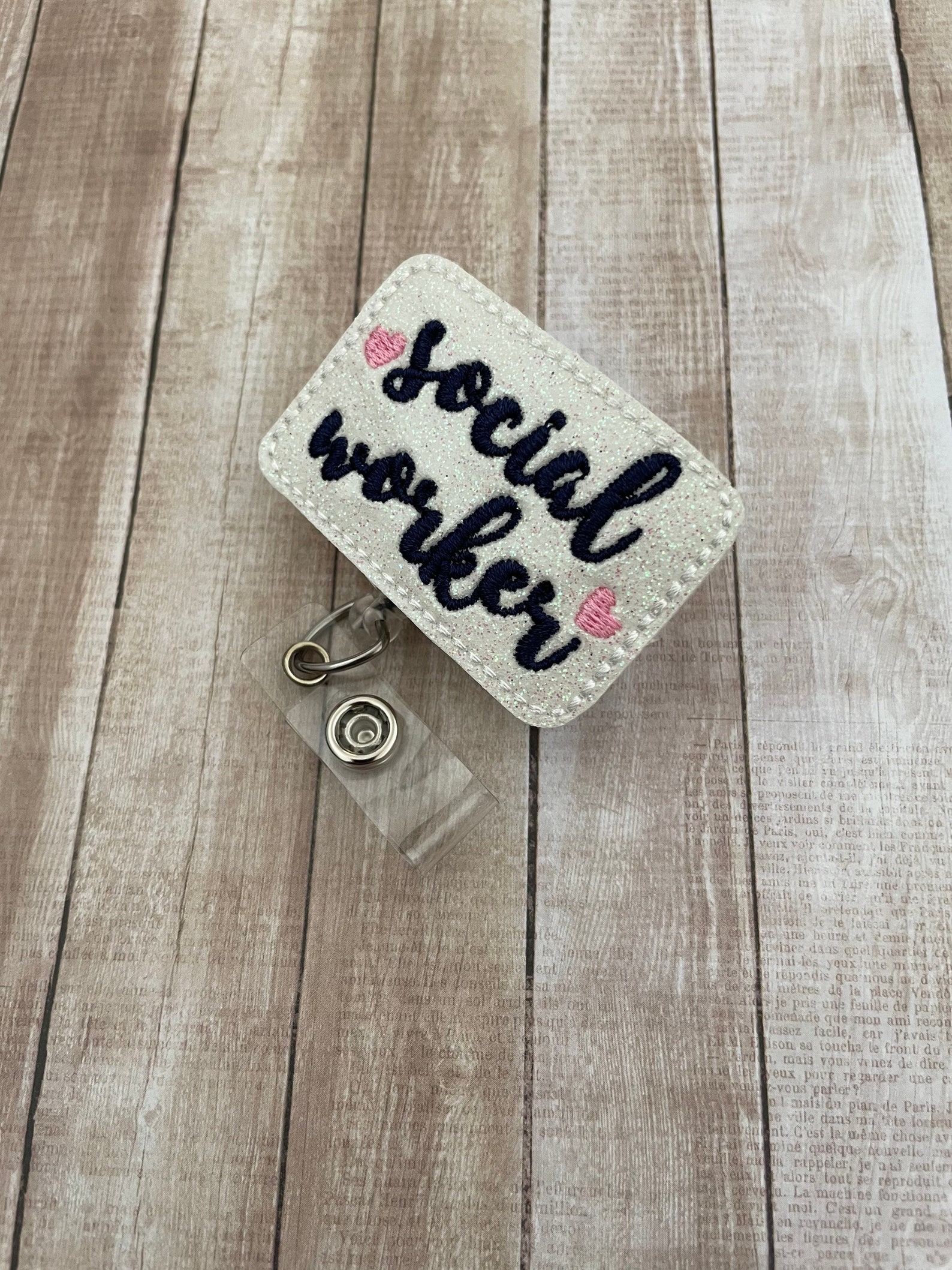 Social Worker Badge Reel Badge Holder ID Badge Reel ID - Etsy