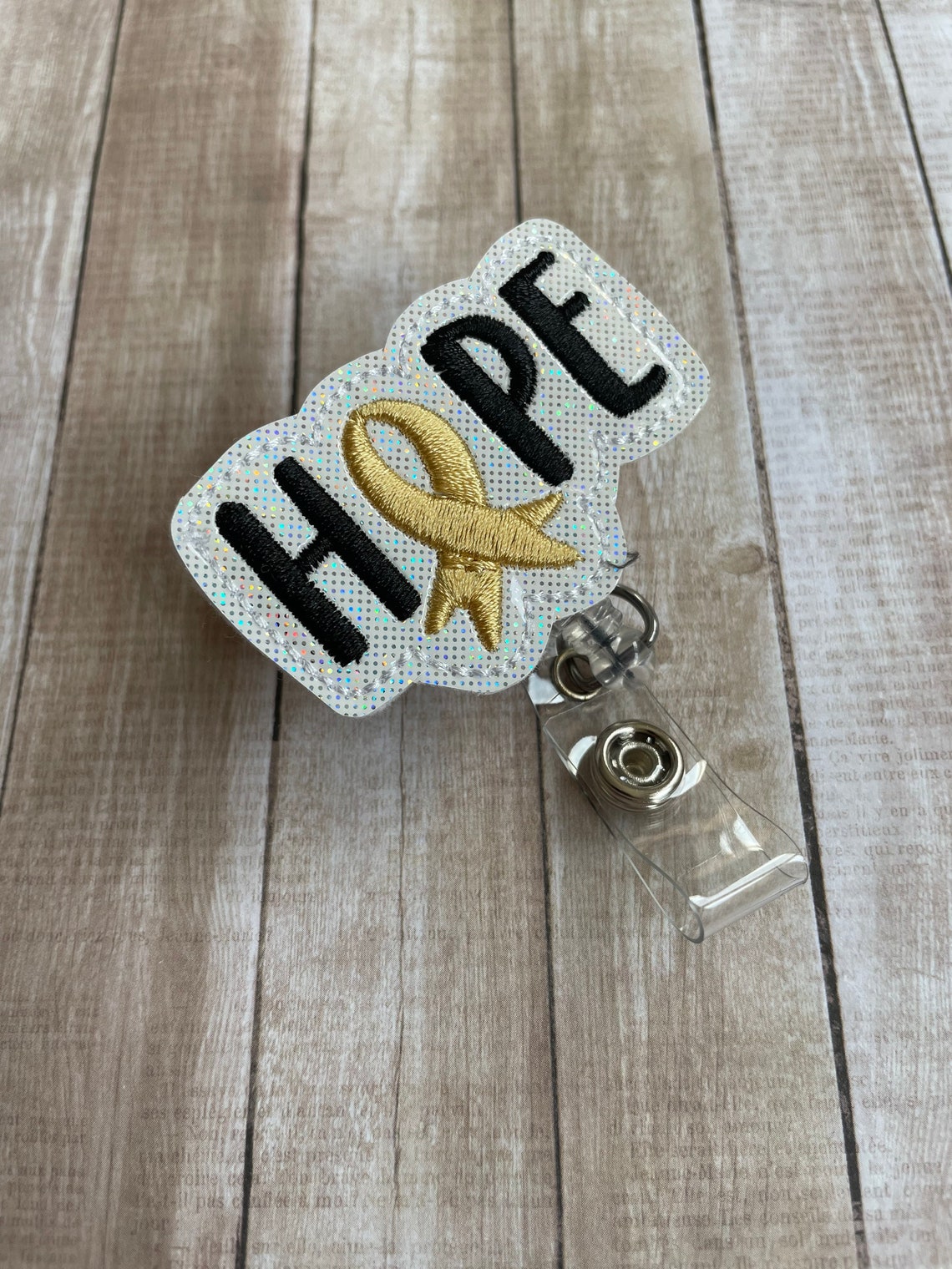 Hope Cancer Badge Reel Badge Holder ID Badge Reel ID - Etsy