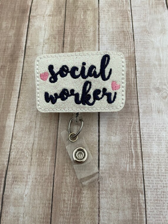 Social Worker Badge Reel Badge Holder ID Badge Reel ID | Etsy