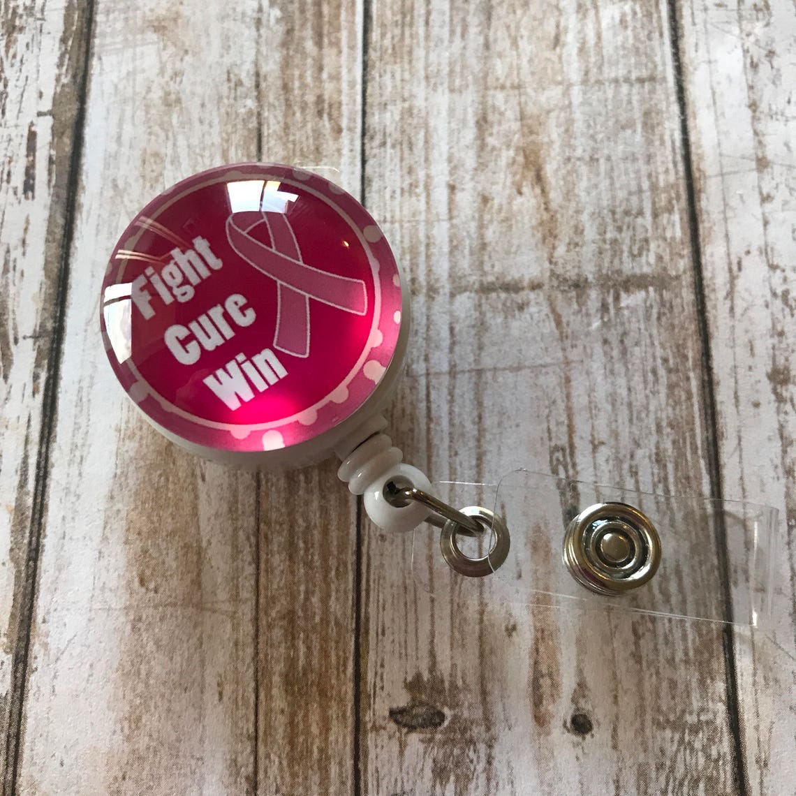 Cancer Badge Reel | Oncology Badge Reel | Pink Ribbon Badge Reel ...