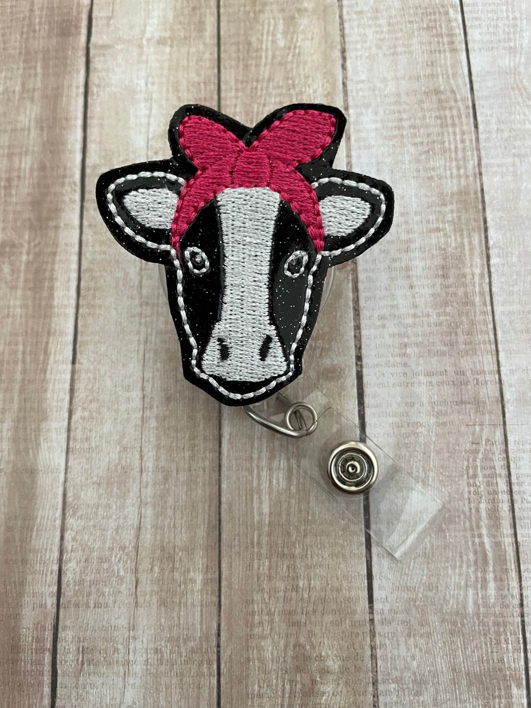 Cow | Badge Reel | Badge Holder | ID Badge Reel | ID Badge Holder - Etsy