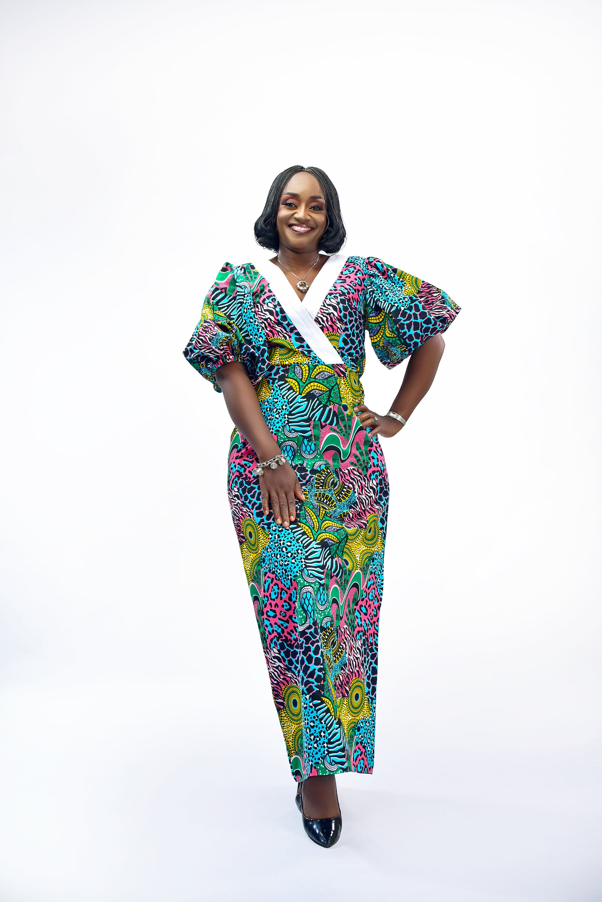 Isabella African Print Faux Wrap Dress/ Ankara Pencil Dress - Etsy
