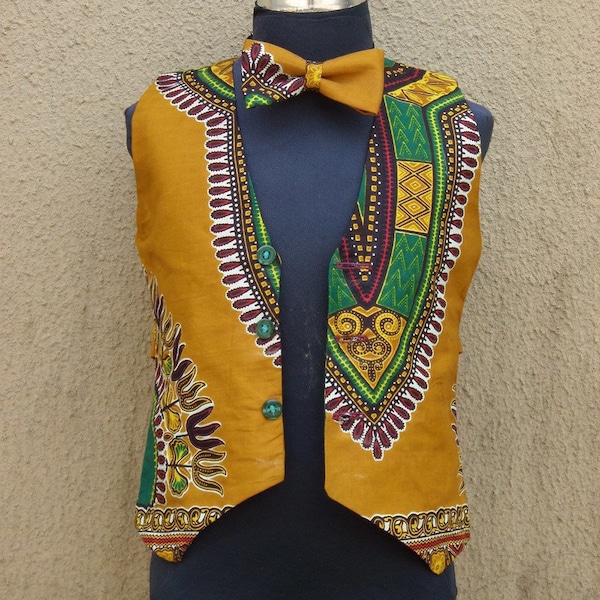 African Print Vest - Etsy