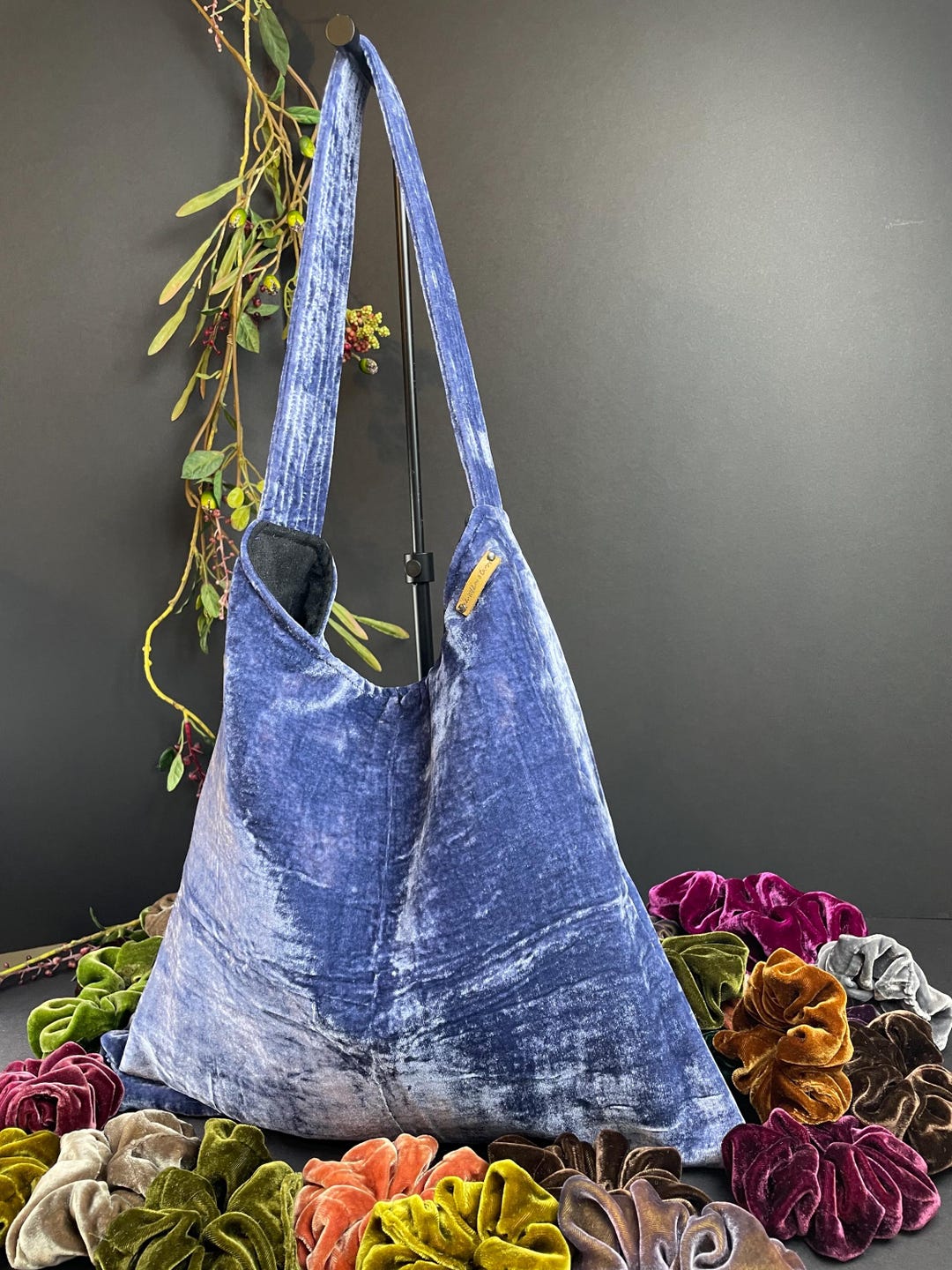 Velvet Tote Bag / Velvet Slouchy Bag / Blue Velvet Shoulder Bag - Etsy