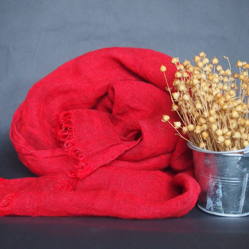 Red Scarf - Etsy
