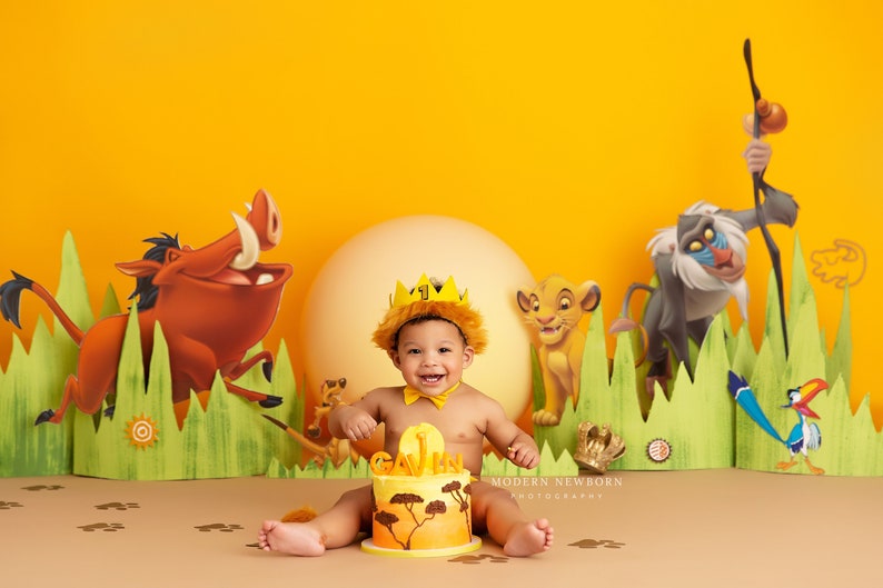 Lion Cake Smash Outfit Boy, King of the Jungle 1st Birthday Outfit ...