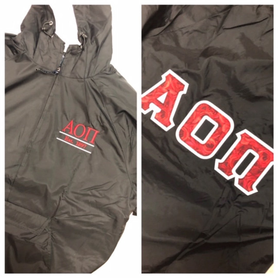 Sorority Letter Rain Jacket - Etsy