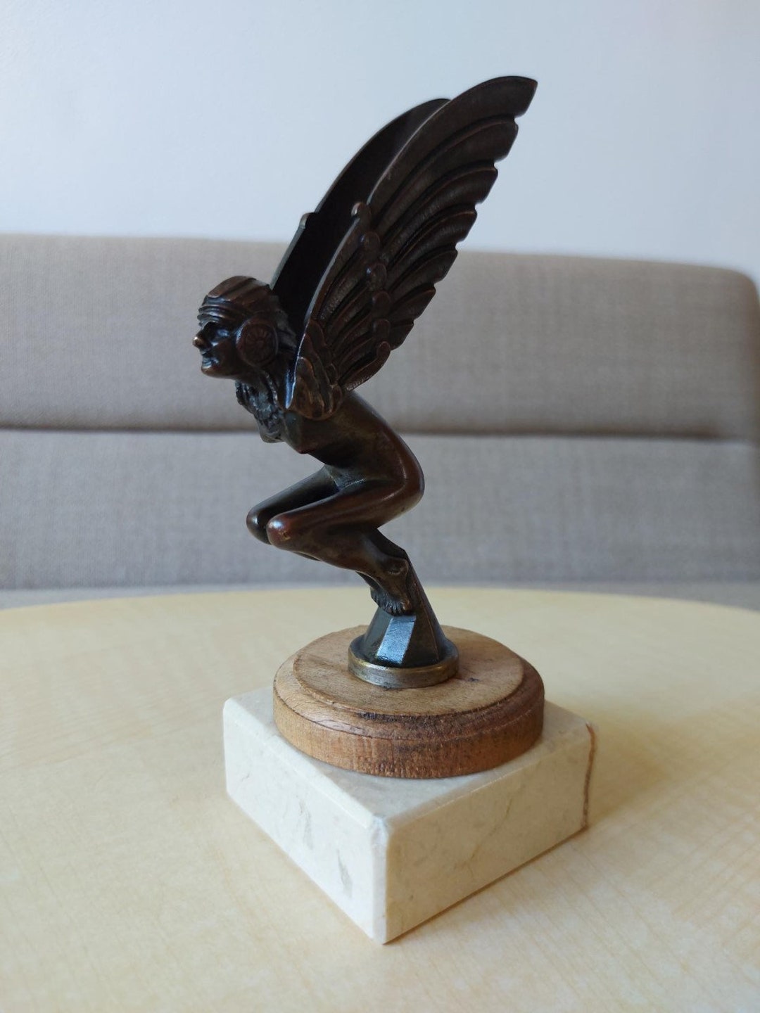 Marcel Bonnet Antique Hood Ornament Car Mascot Egyptienne Ailee by 1920 ...