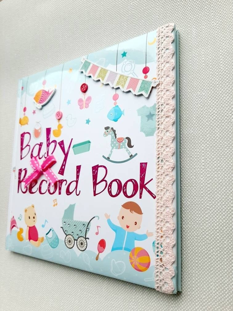 First Year Baby Memory Book for Girls, Baby Girl Scrapbook Album, First ...