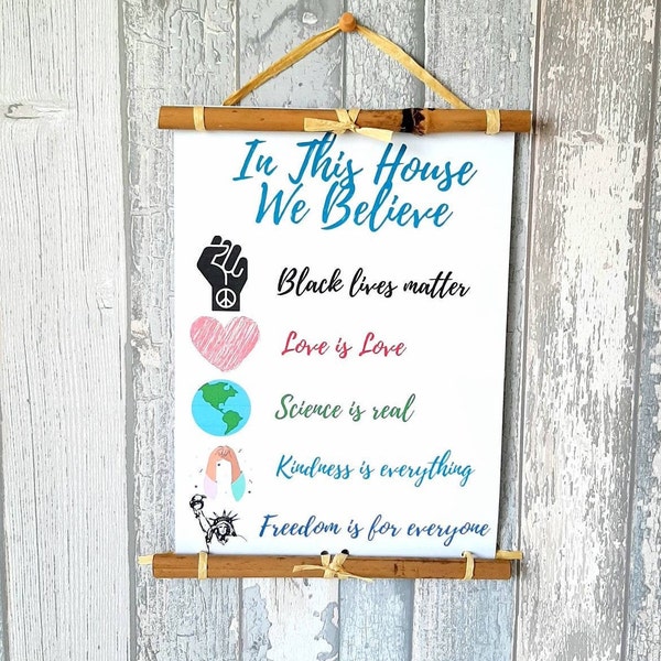 In This House We Believe Custom Sign - Etsy