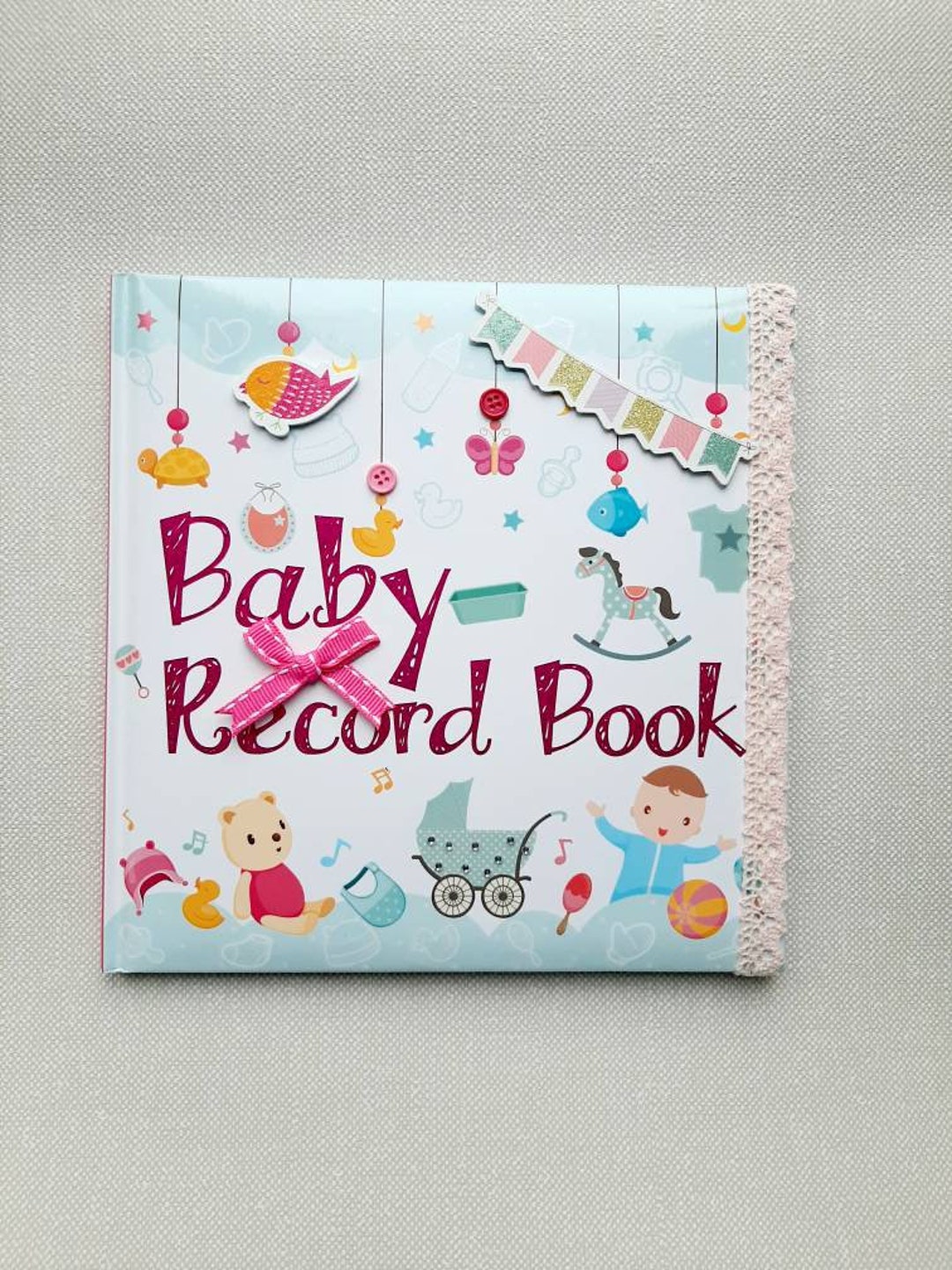 First Year Baby Memory Book for Girls, Baby Girl Scrapbook Album, First ...