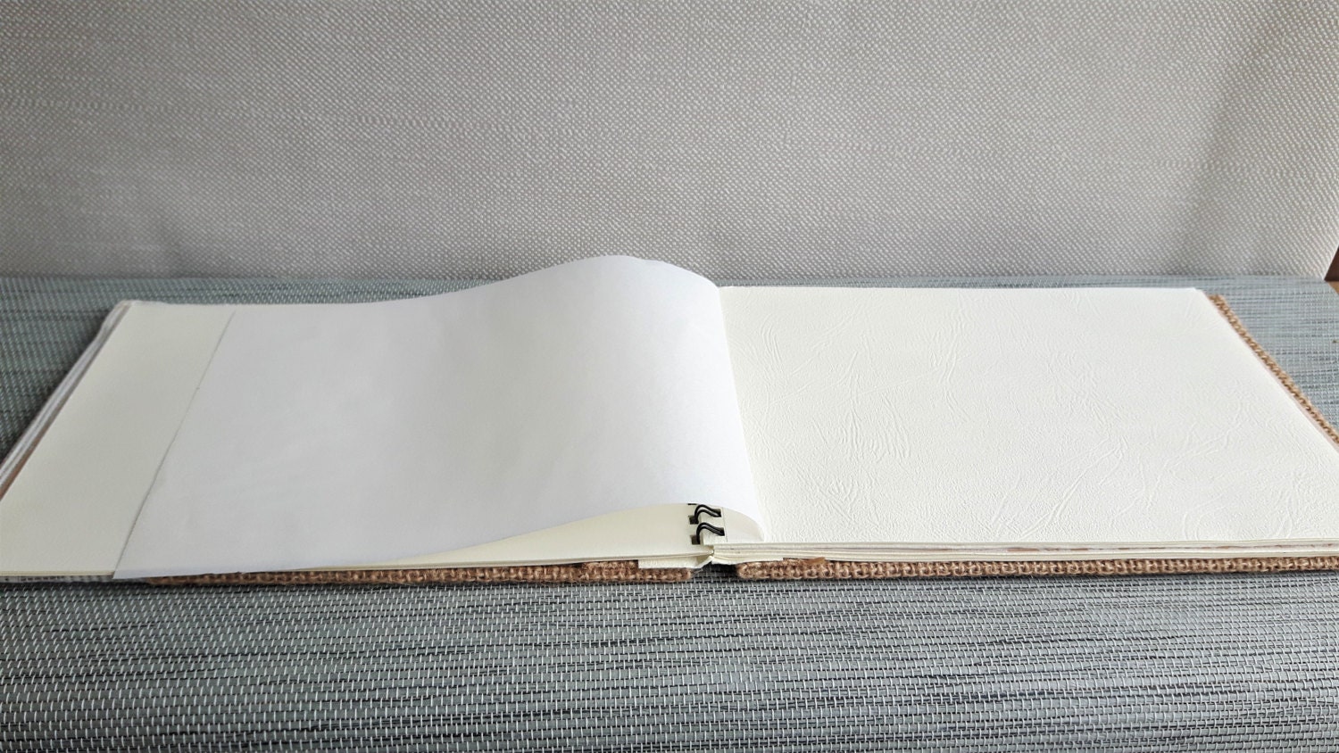 Linen photo album Burlap scrapbook Our First Wedding | Etsy