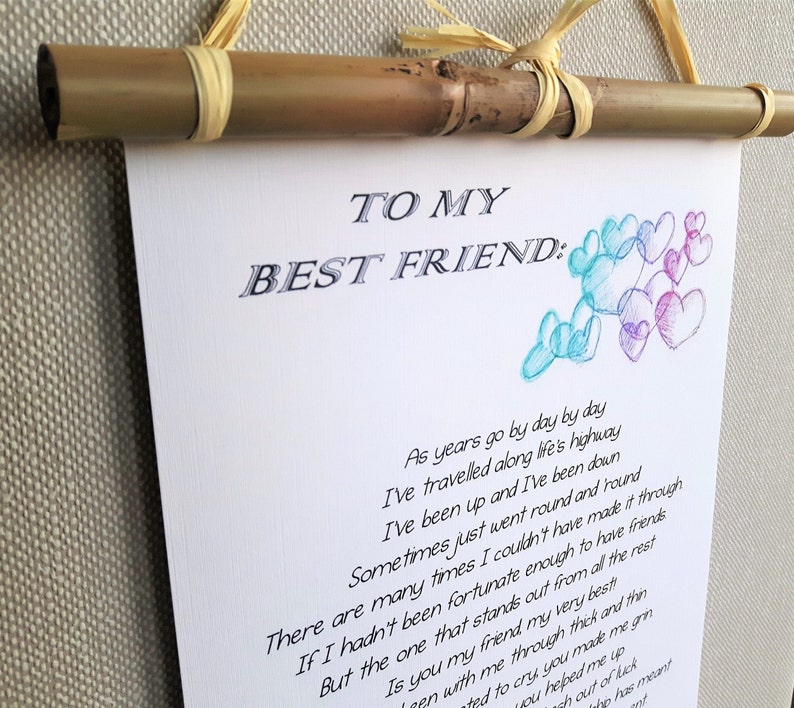 Personalised Friendship Print, Friends Forever Poem, Best Friend ...