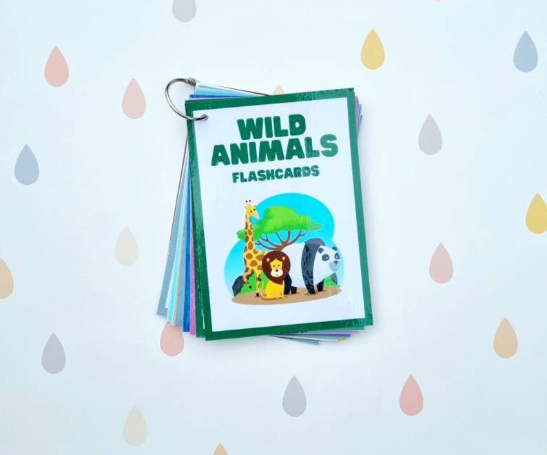 Wild Animals Educational Flashcards on Ring, Learning Activities for ...