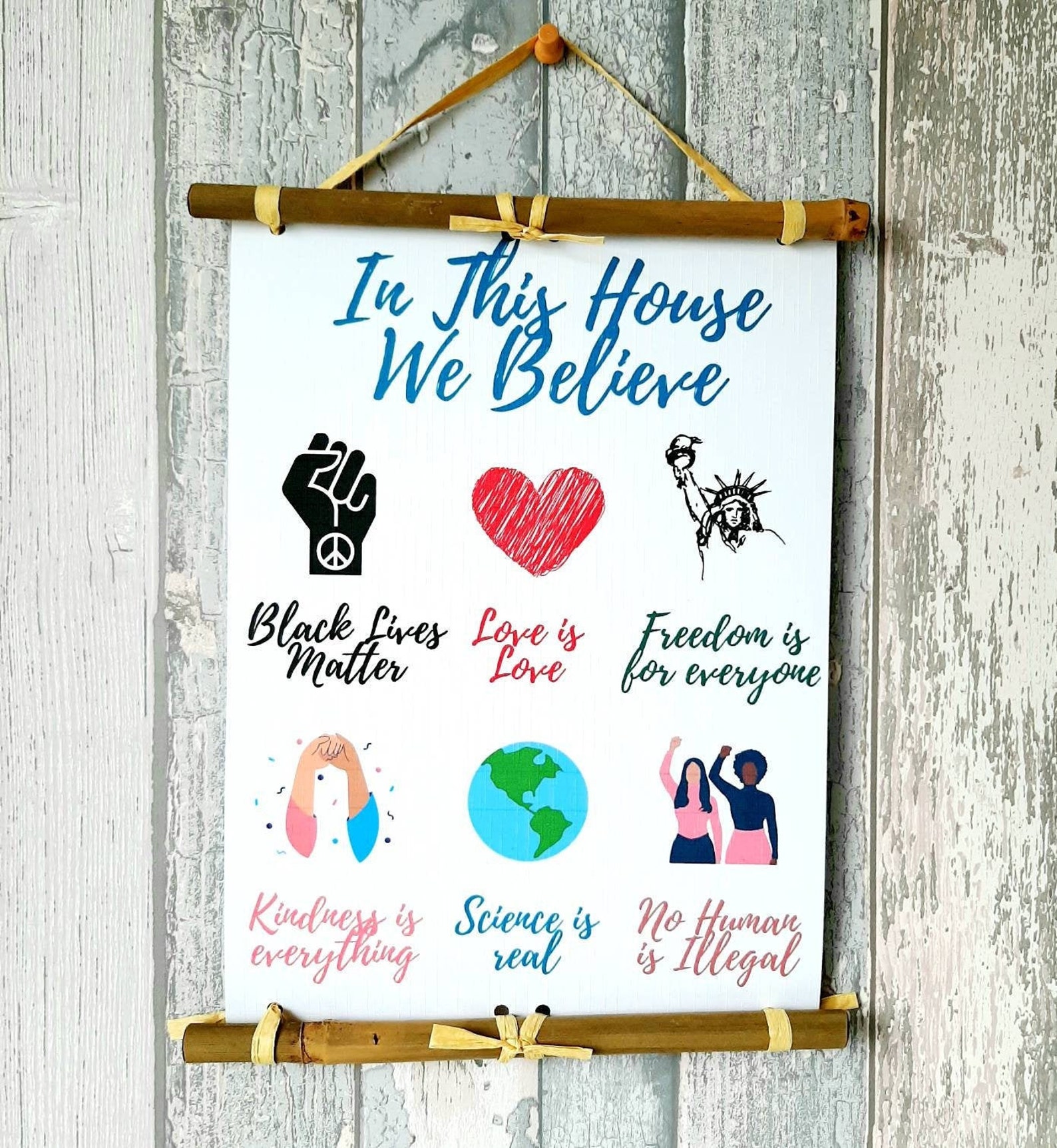 In This House We Believe Print Black Lives matter Framed | Etsy