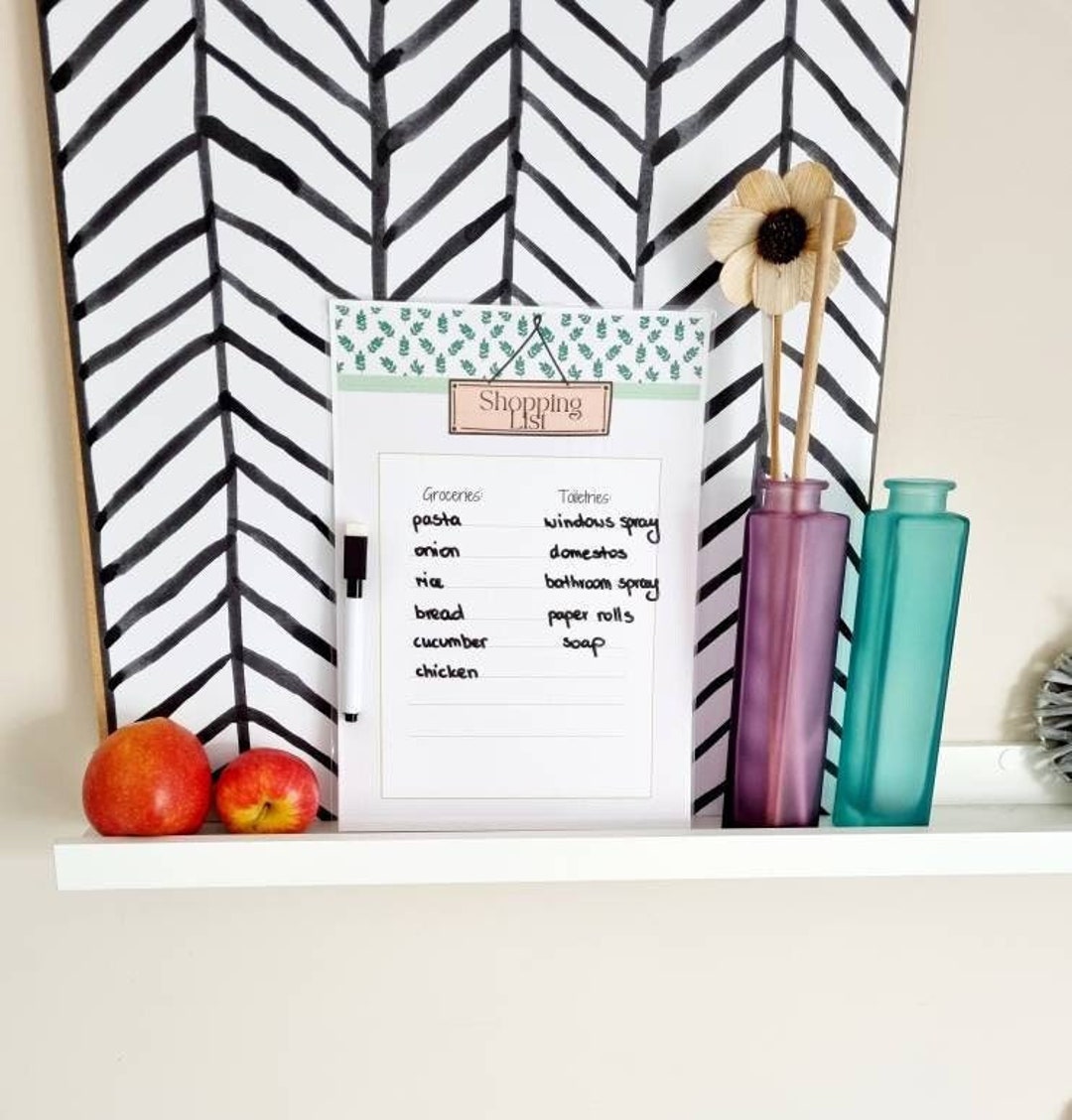 Reusable Grocery Shopping List, Grocery Shopping Planner, Dry Erase ...
