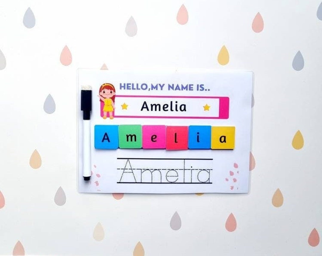 Personalised Name Writing Practice Board for Kids ,learning to Write ...