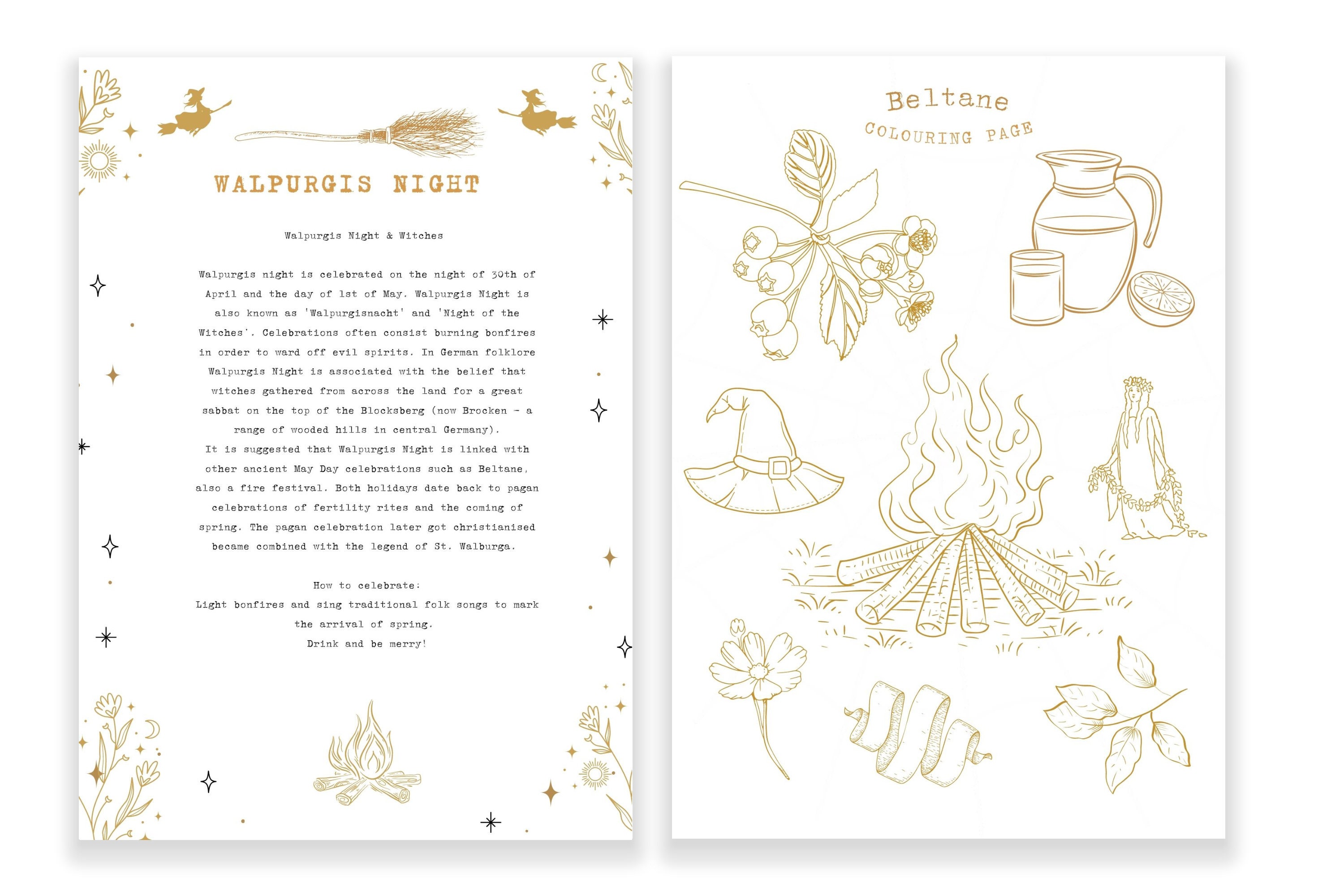Beltane Grimoire Pages Sabbat Correspondences May Day Spells, Recipes ...
