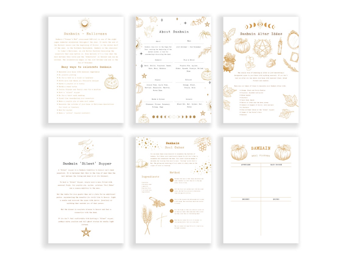 Samhain Printable, Pagan Sabbat Rituals Grimoire Digital Download Book ...