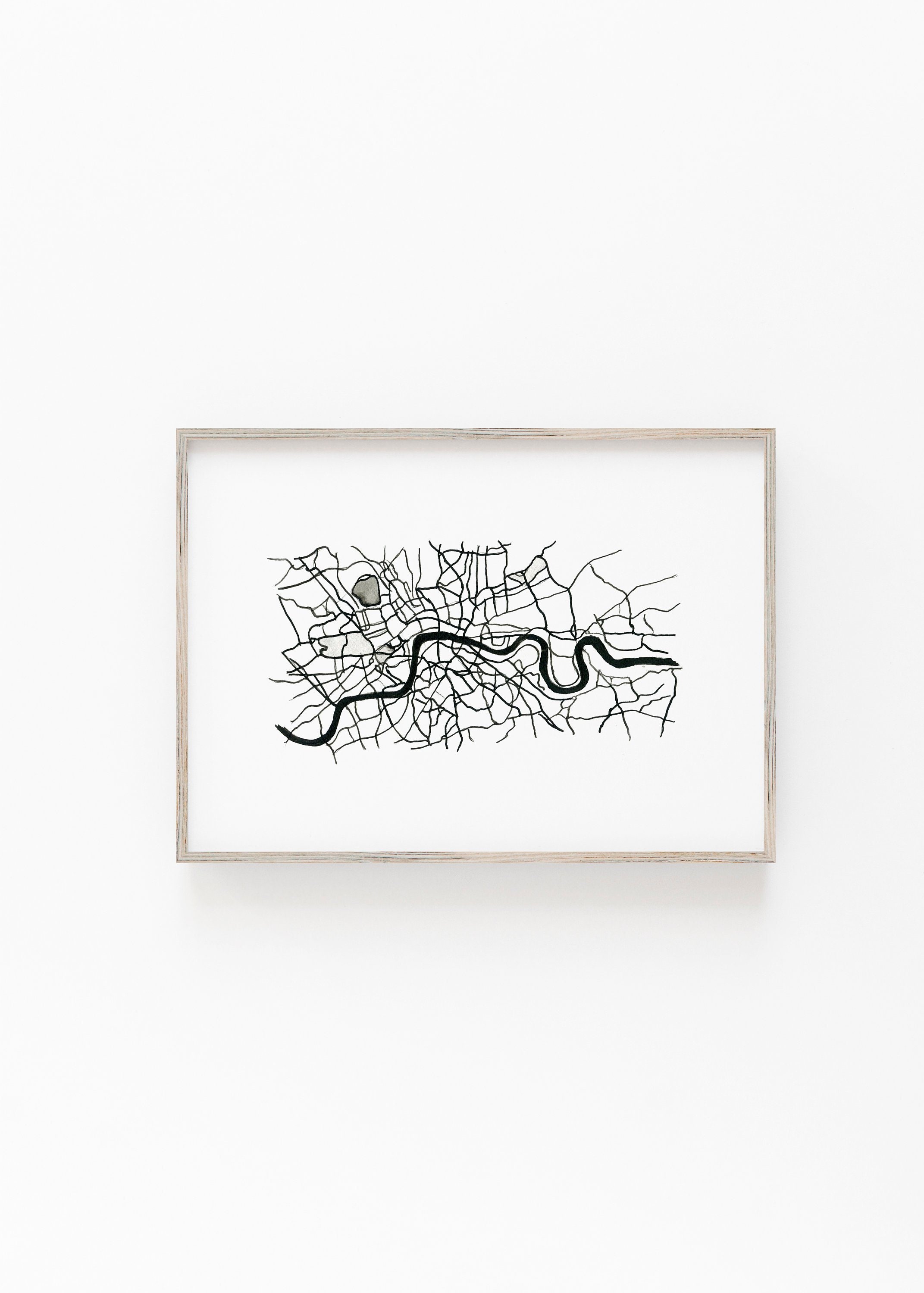 London Map Art Print Minimalist Line Drawing Map of London - Etsy UK