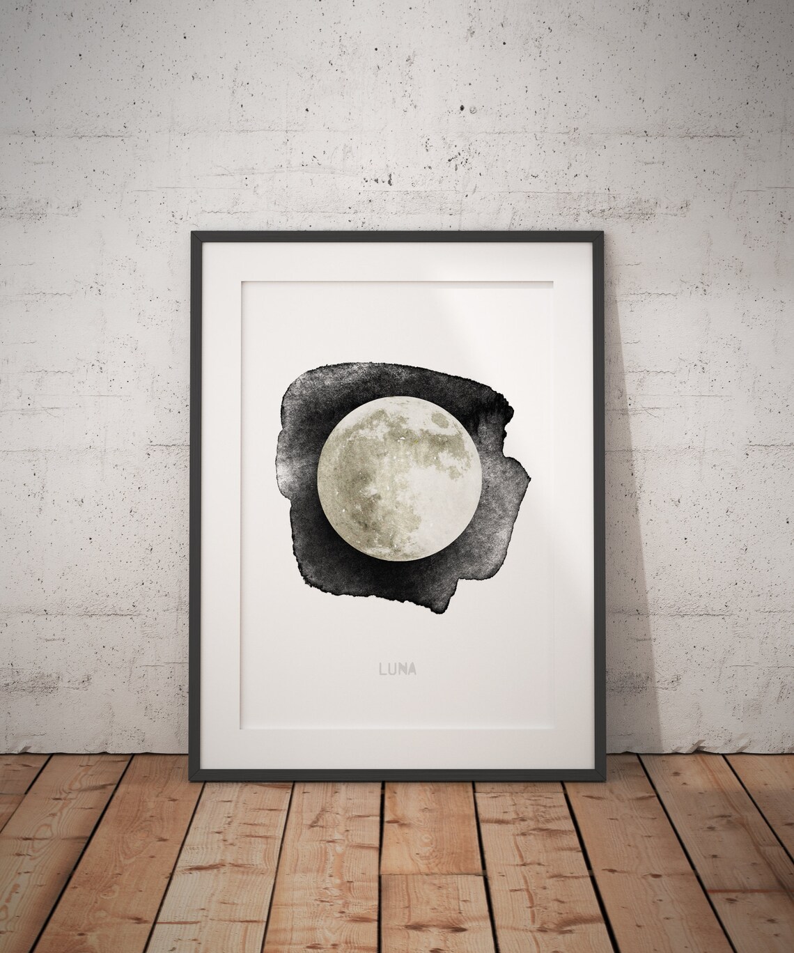 Luna Moon Art Print Watercolour Moon Full Moon Artwork - Etsy