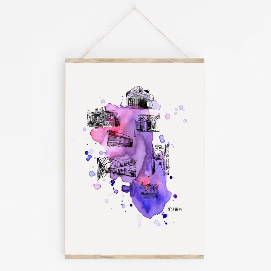 Peckham Art Print - South London Area Poster - Peckham Illustration ...