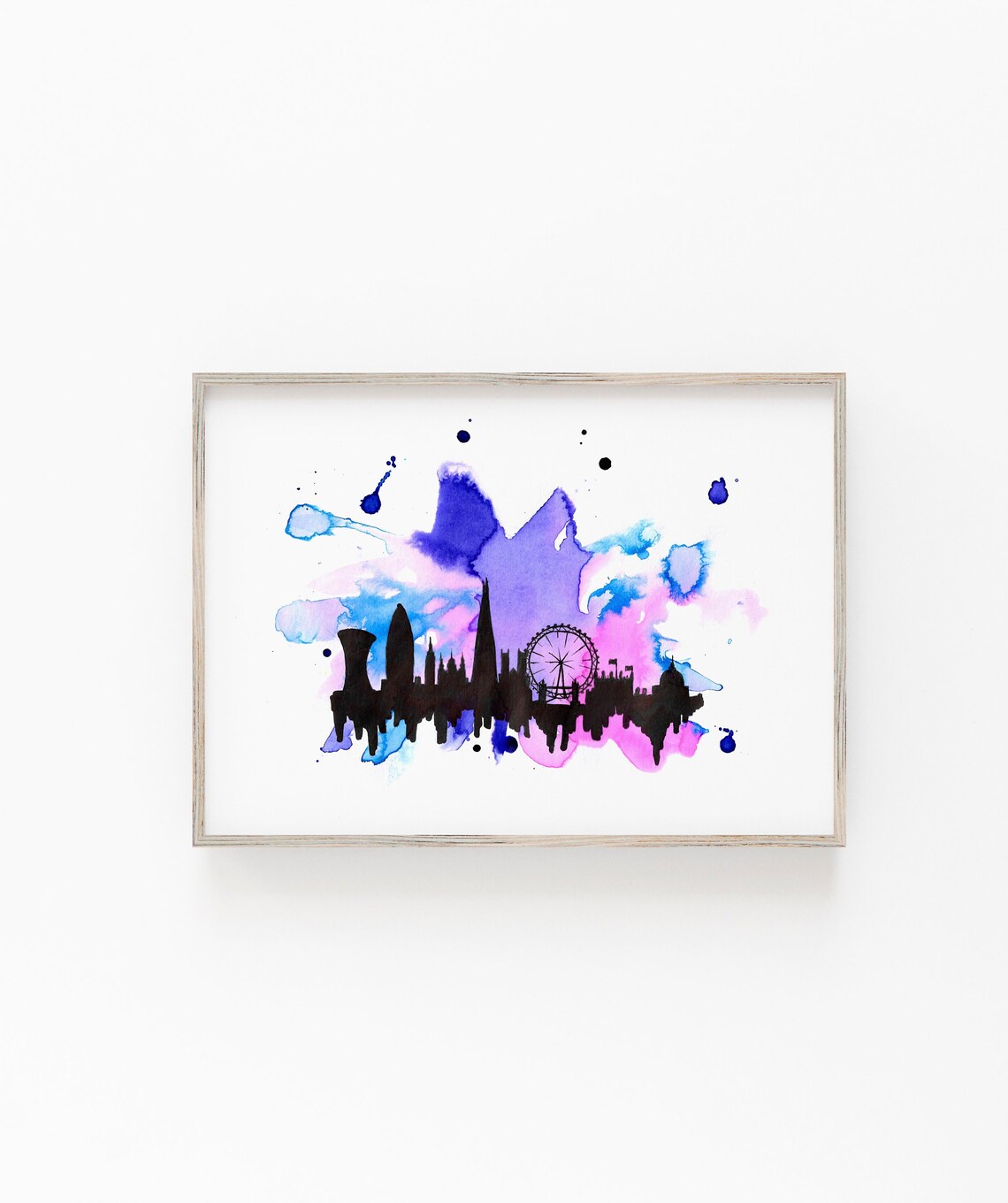 London Skyline Watercolour Art Print London Landmarks Wall - Etsy UK
