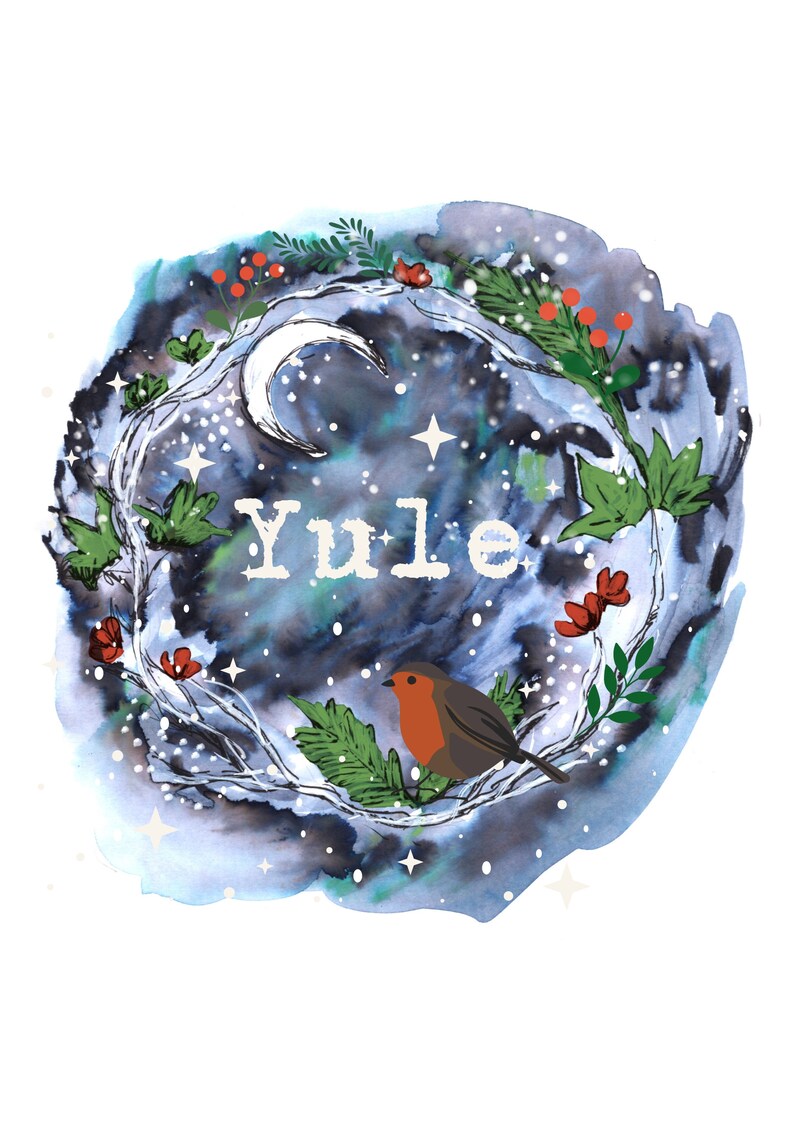 Yule Wreath Digital Download Altar Decoration Witch Pagan Printable ...