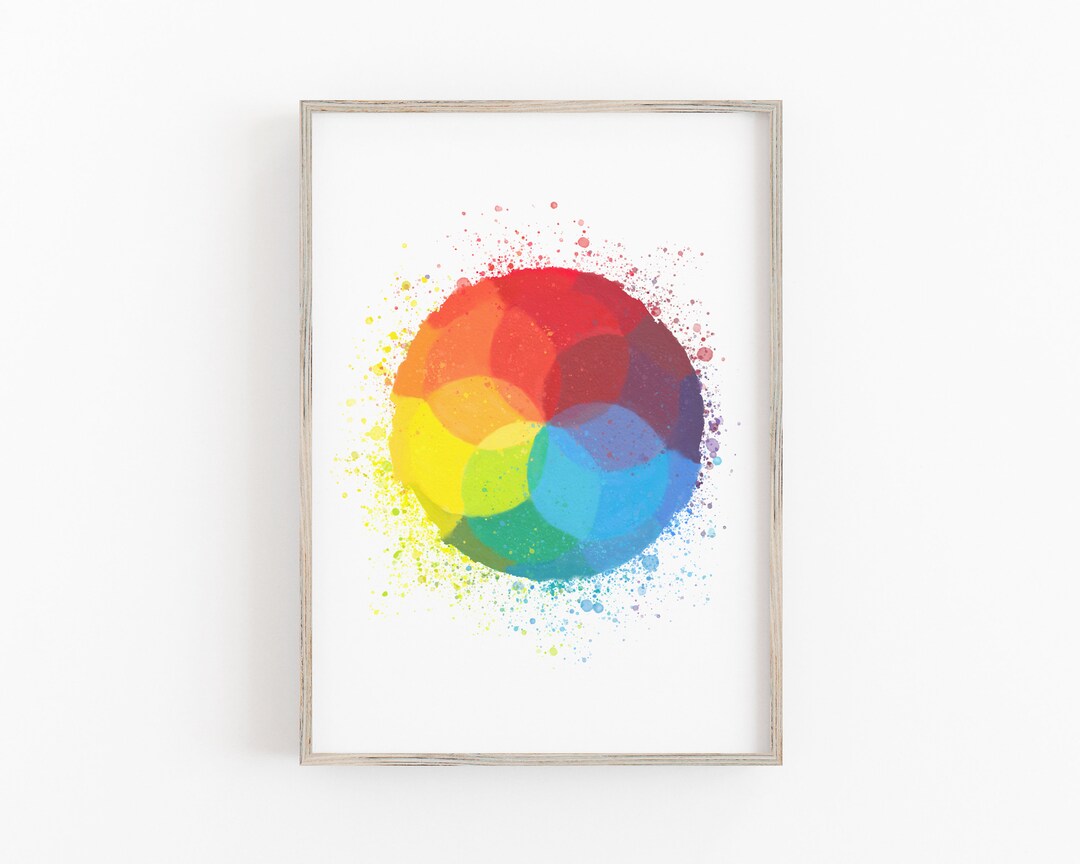 Geometric Colour Wheel Art Print Bold Colourful Wall Art - Etsy