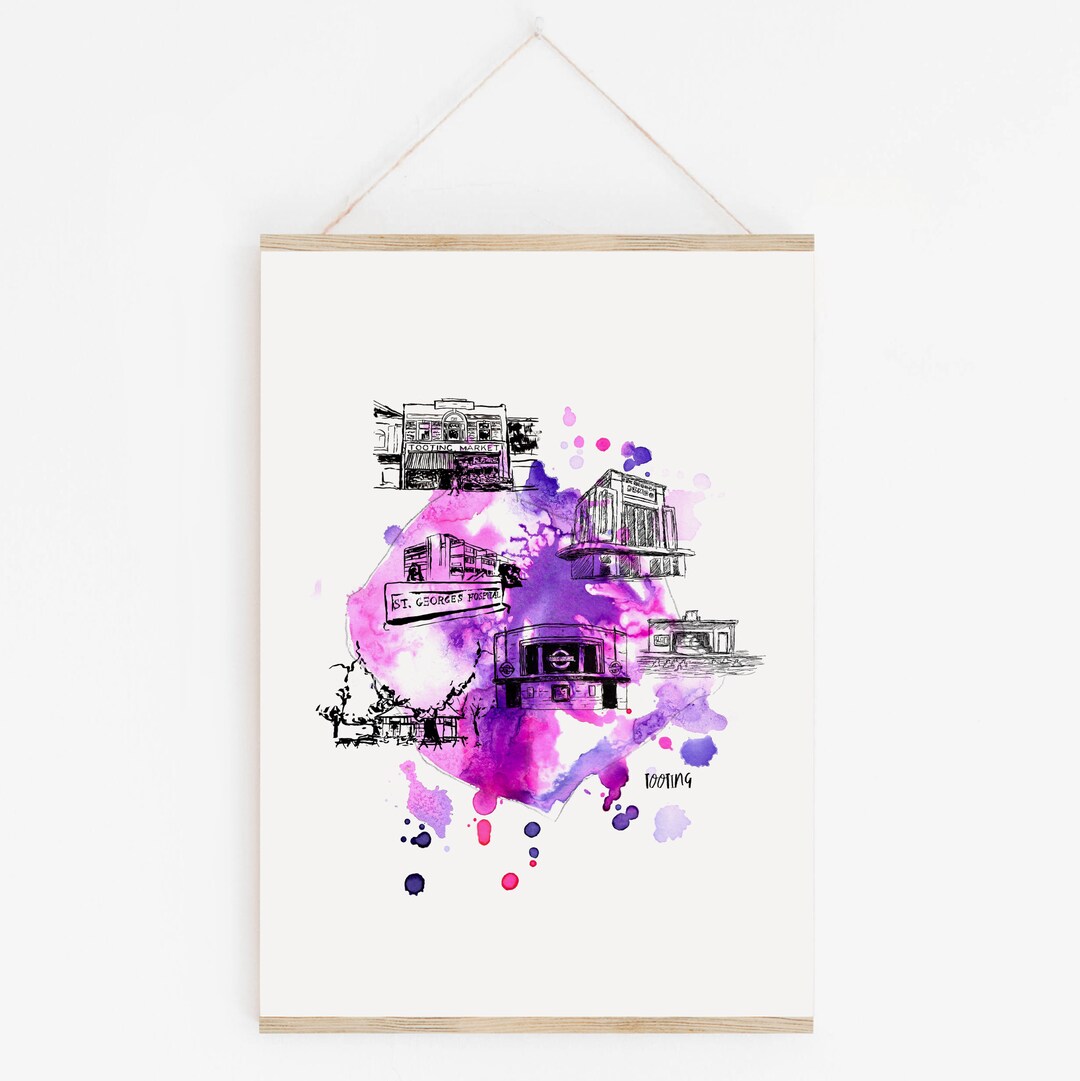 Tooting Art Print Tooting Illustration South London Poster - Etsy