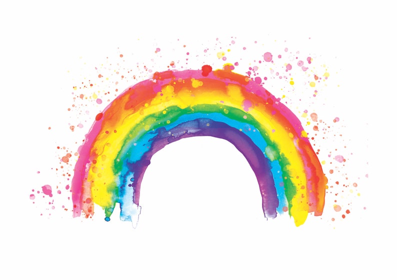 Rainbow Art Print Colourful Wall Art Fine Art Print Nursery Art - Etsy