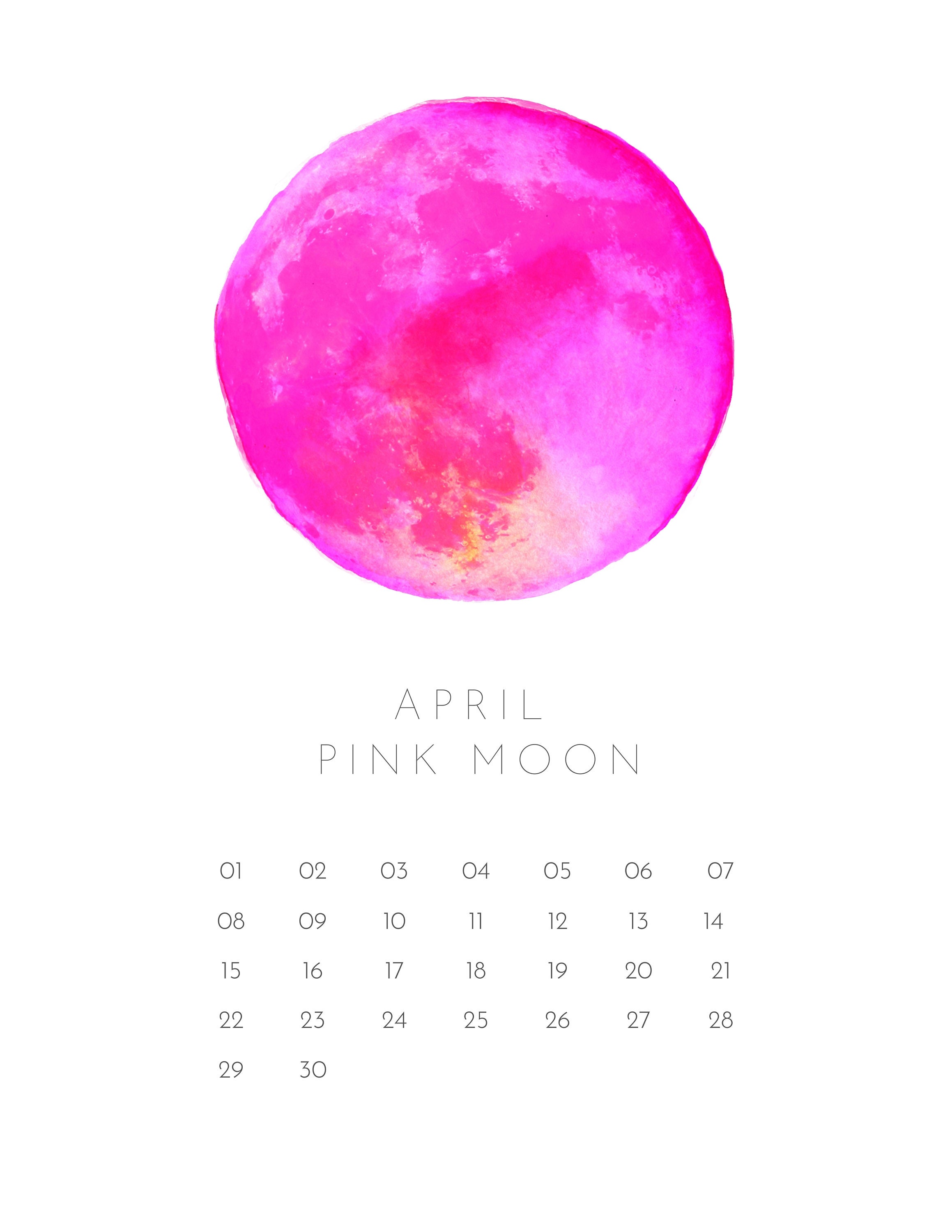 Any Year Printable Calendar Full Moon Names Lunar Calendar - Etsy