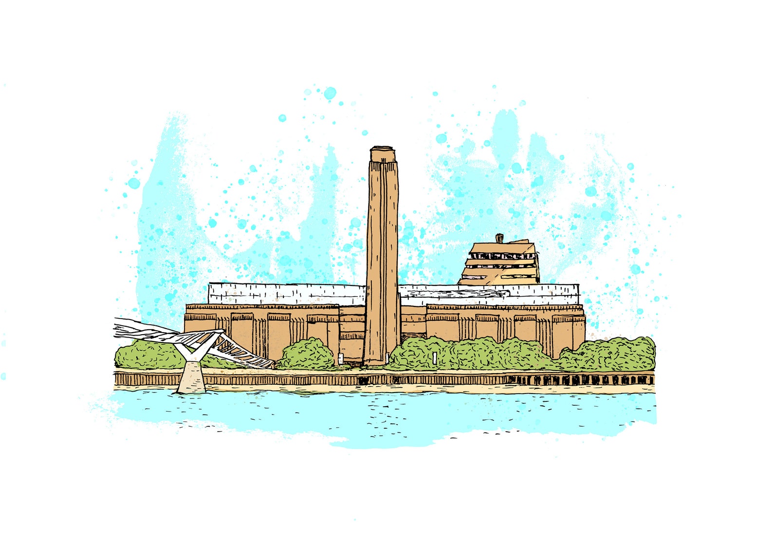 Tate Modern Art Gallery London Art Print London Skyline Tate ...