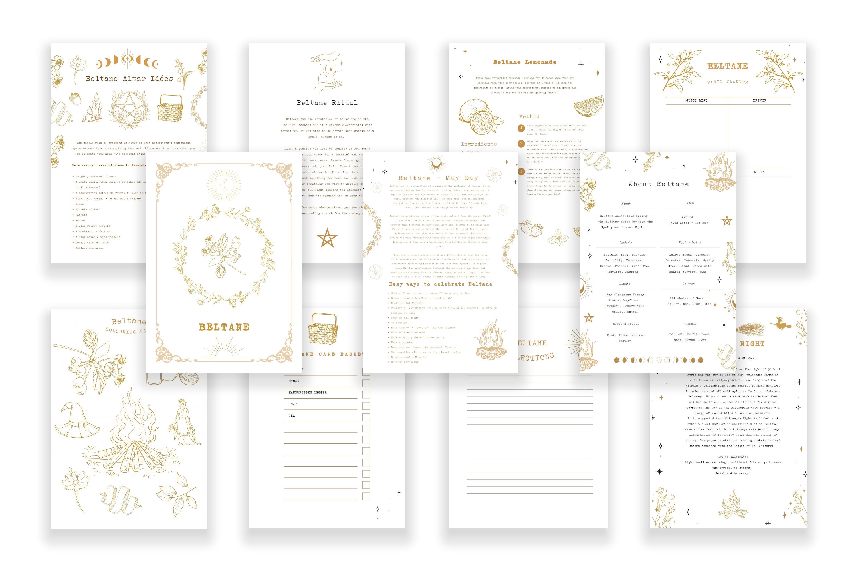 Beltane Grimoire Pages Sabbat Correspondences May Day Spells, Recipes ...