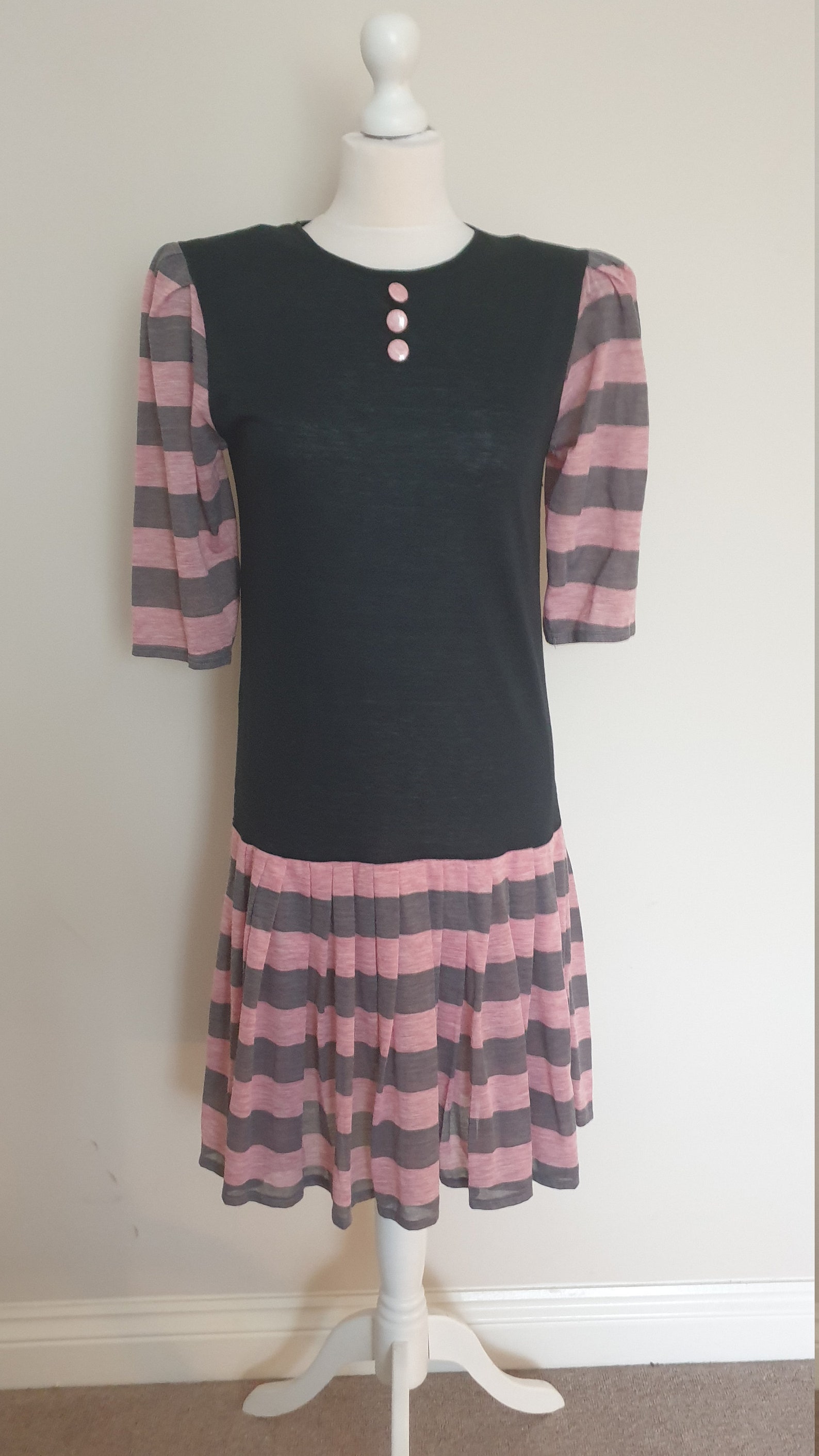 Vintage 80s Stripe Dress UK 10 Preloved 1980s Retro - Etsy