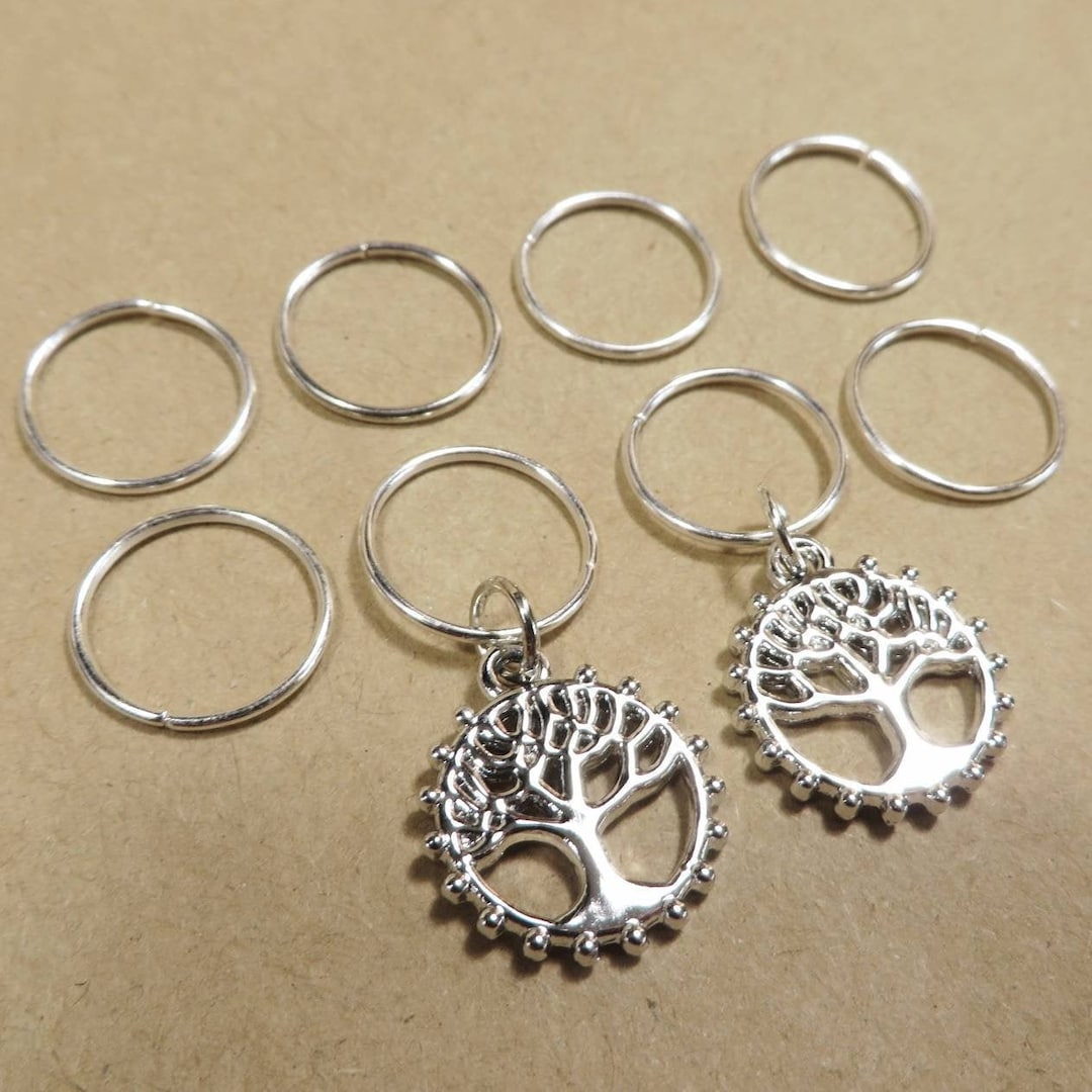 Silver Tree of Life Hair Rings - Braid & Dreadlock Jewelry (8pc) - Etsy