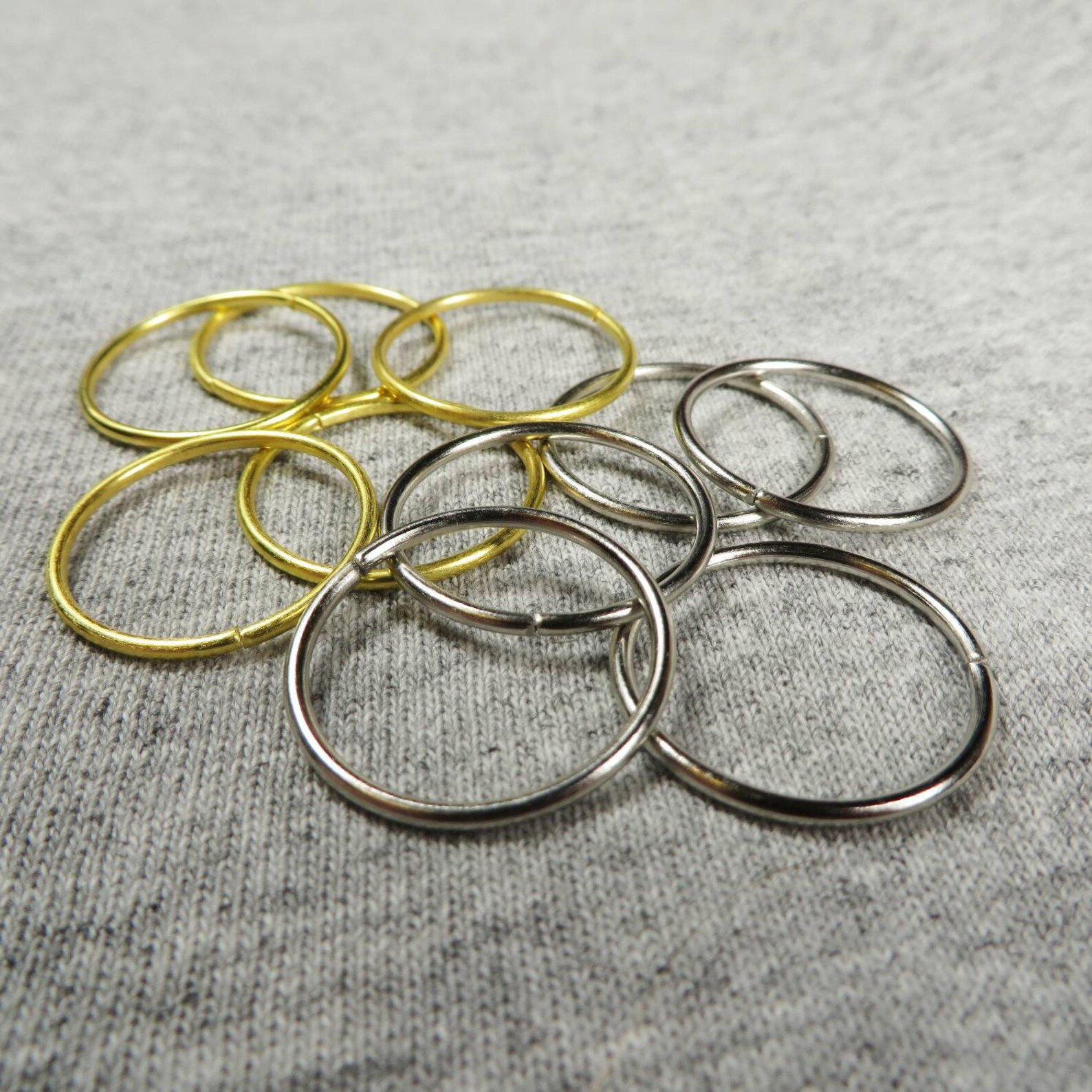 Big Silver Gold Hair Jewelry Rings Set 10pcs 20mm Big Braid - Etsy