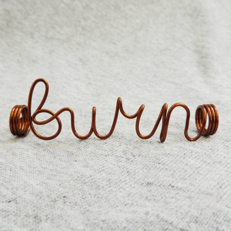 Burn Dread Bead Cursive Word Loc Jewelry Copper Dreadlock Bead - Etsy