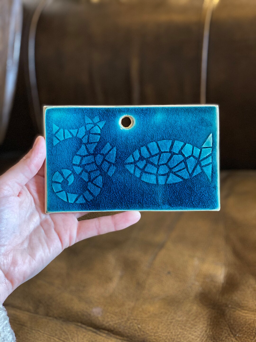 Ceramic Plate Fish, Seahorse Pottery Pottery Interior Decoration Wall ...