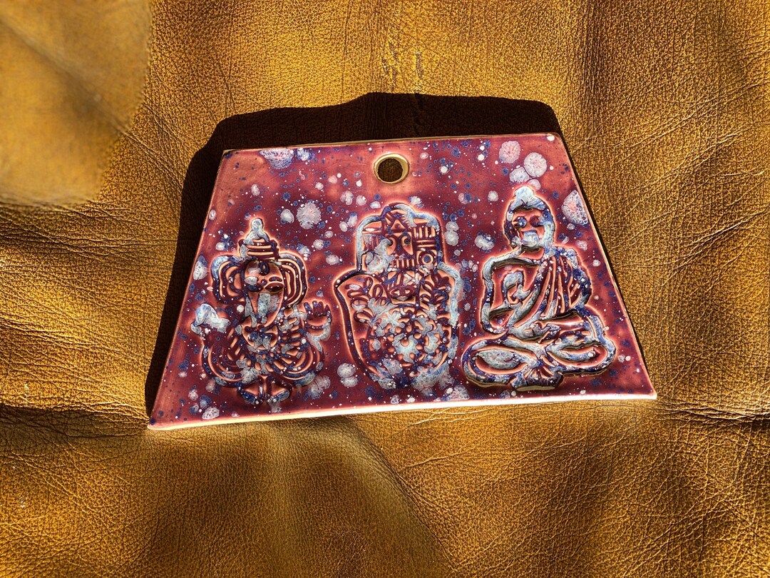 Ceramic Hanging Plate Ganesh, Fatima Hand, Buddha Pottery Pottery ...
