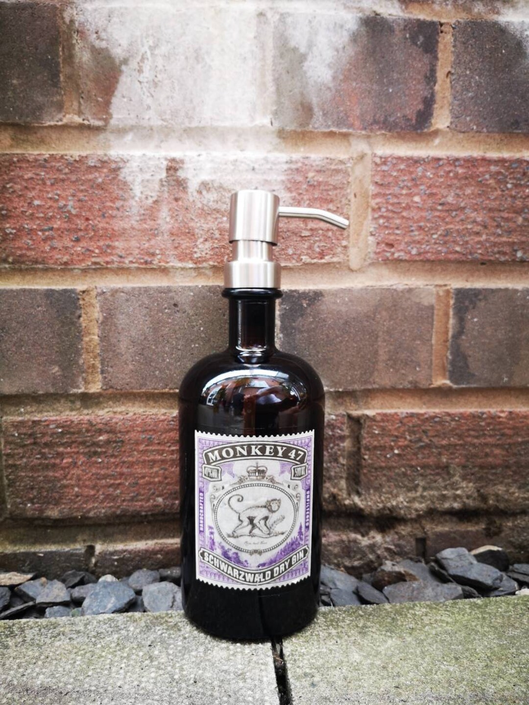 Monkey 47 Gin Bottle Soap Dispenser With Stainless Steel Pump and Water ...