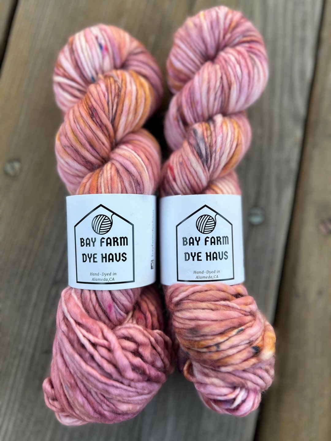 Speckled Yarn / Rose Yarn / Mauve Yarn / Bulky Yarn / Single Ply Yarn ...