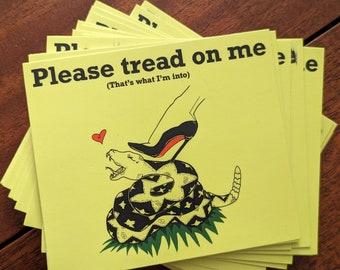 No Step on Snek Funny Round Don't Tread on Me, Gadsden Sticker for ...