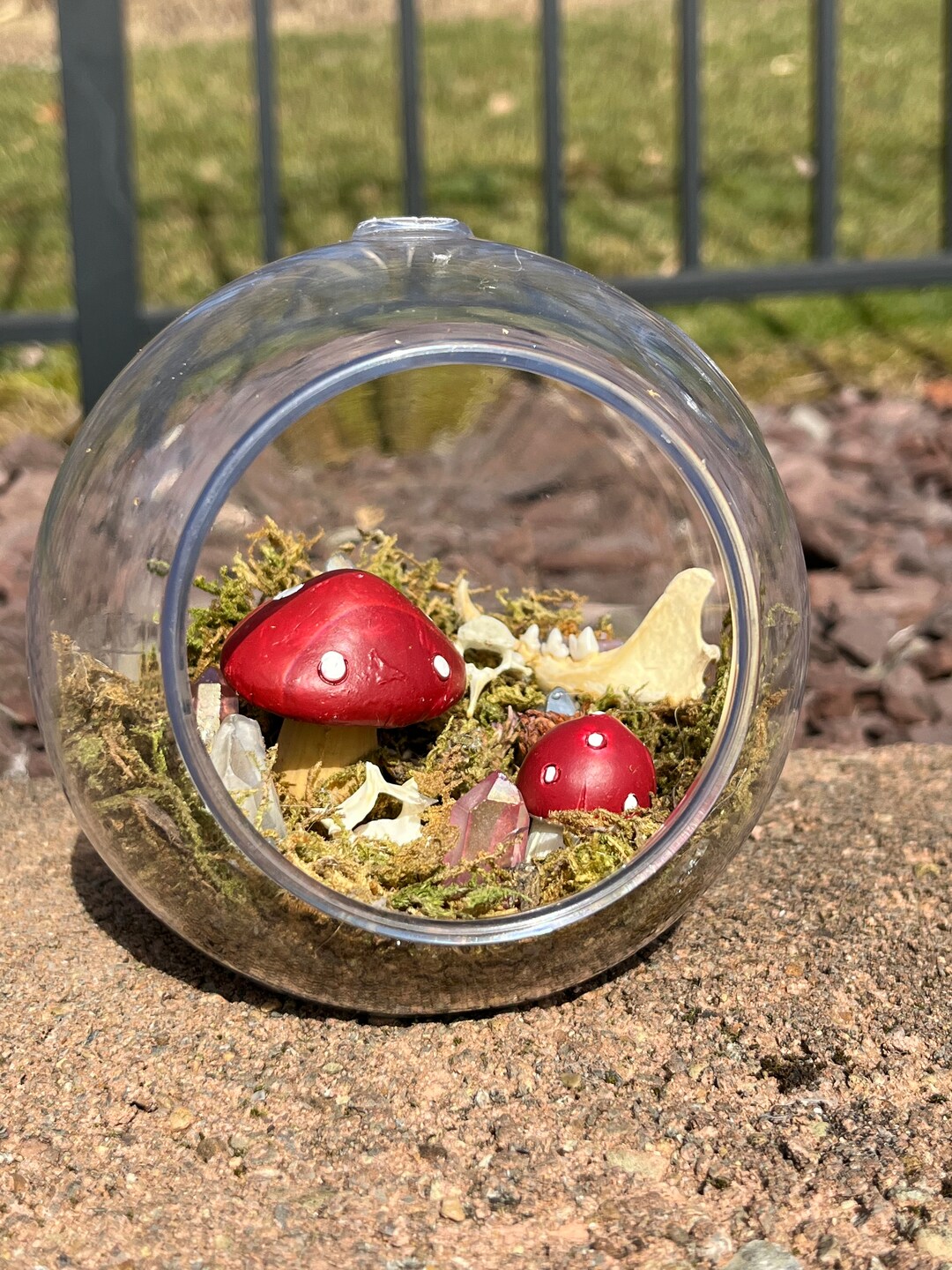 Cottagecore Witchy Terrarium Floral Animal Bone Fairy Garden Display ...